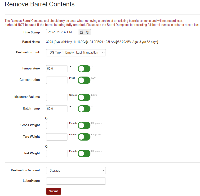 Add/Remove Barrel PG – Whiskey Systems