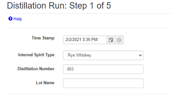 Enter a New Distillation Run – Whiskey Systems