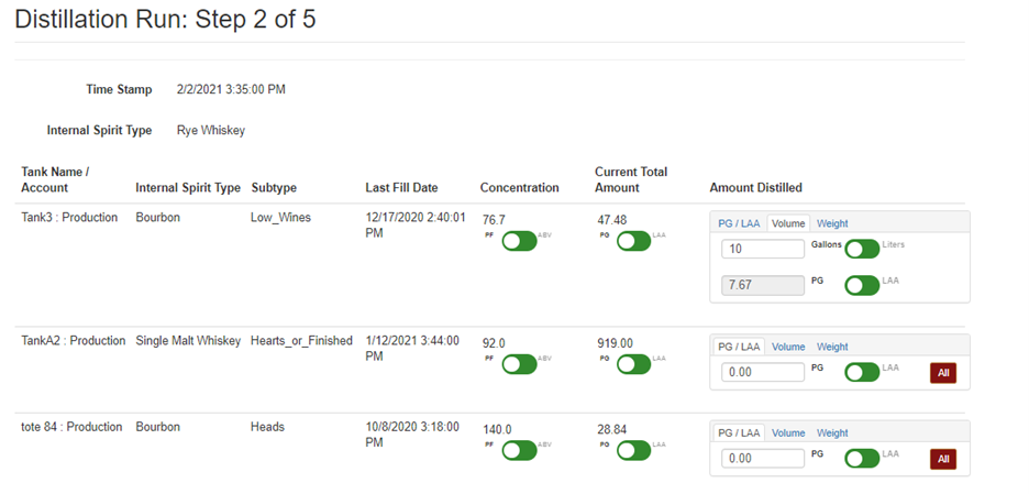 Enter a New Distillation Run – Whiskey Systems