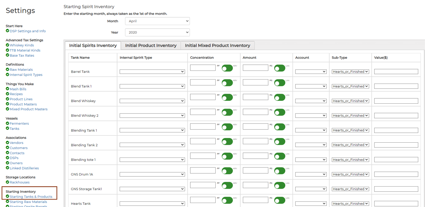 Starting Spirit Inventory Instructions – Whiskey Systems