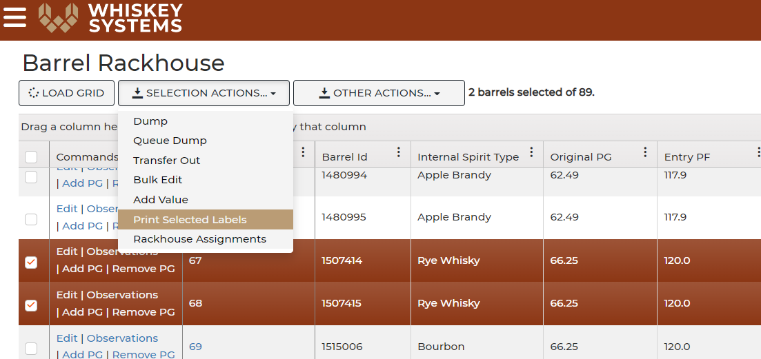 Print Barrel Labels – Whiskey Systems