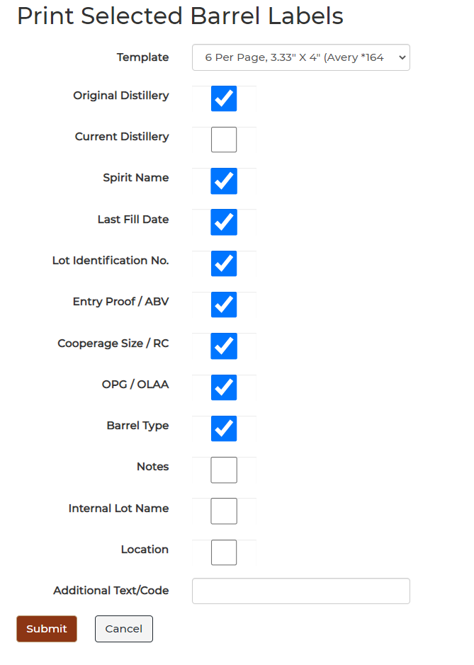 Print Barrel Labels – Whiskey Systems