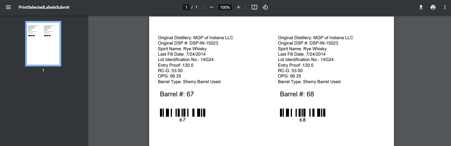 Print Barrel Labels – Whiskey Systems