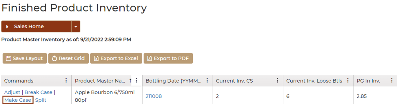 Make or Break a Case & Splitting Product Lots – Whiskey Systems