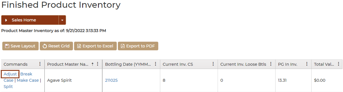 Adjust Finished Product Inventory (Record Overage or Shortage ...